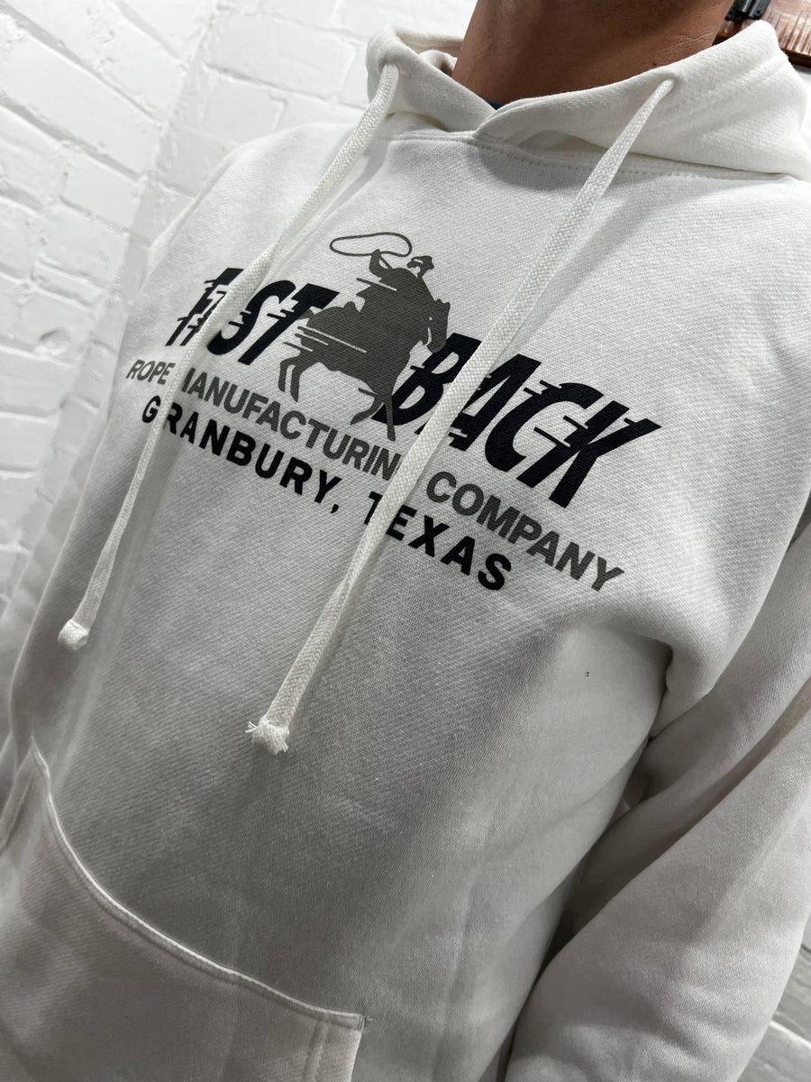 Fast Back Ropes - White Fast Back Hoodie – The Cowboy's Closet