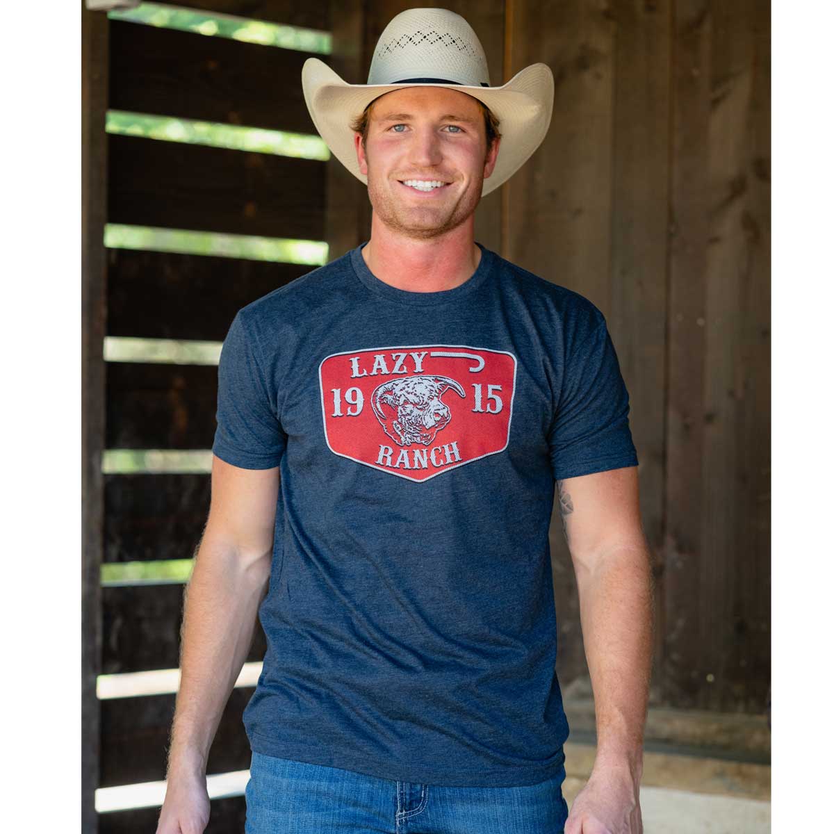 Lazy J Ranch Wear - Red Ranch Elevation Short Sleeve – The Cowboy's Closet