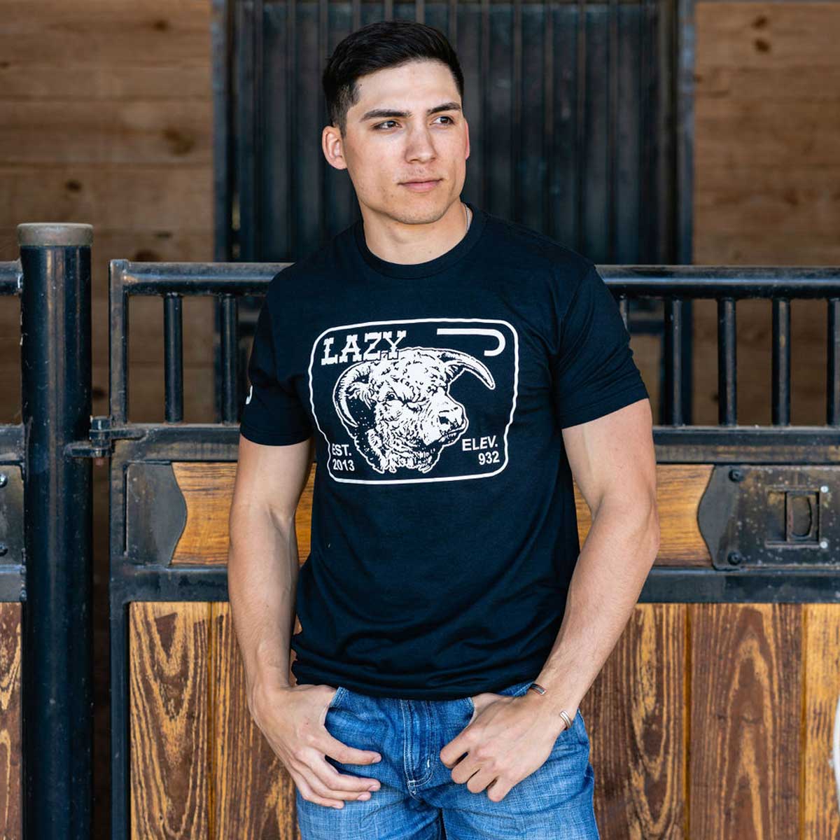 Lazy J Ranch Wear - Black Ranch Elevation Short Sleeve – The Cowboy's ...